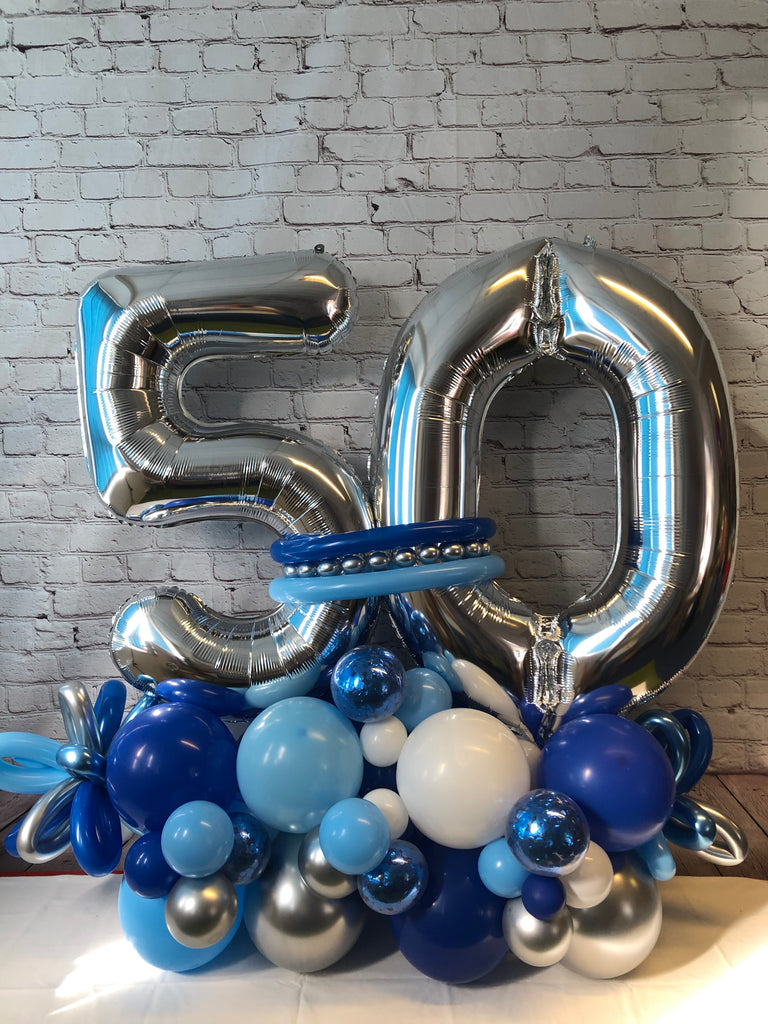 Floor Standing Double Number Marquee - Silver Numbers | The Wow Shop